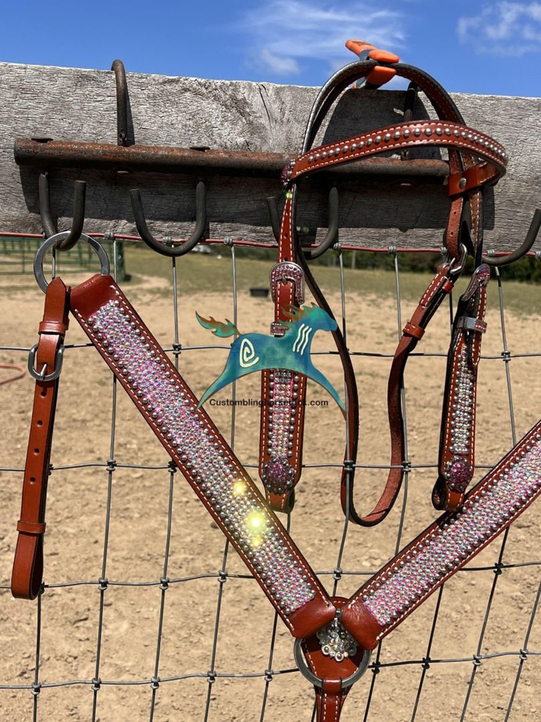 PONY SIZE AB Crystal Clear Bridle Breast Collar Set Western Show Trail ...