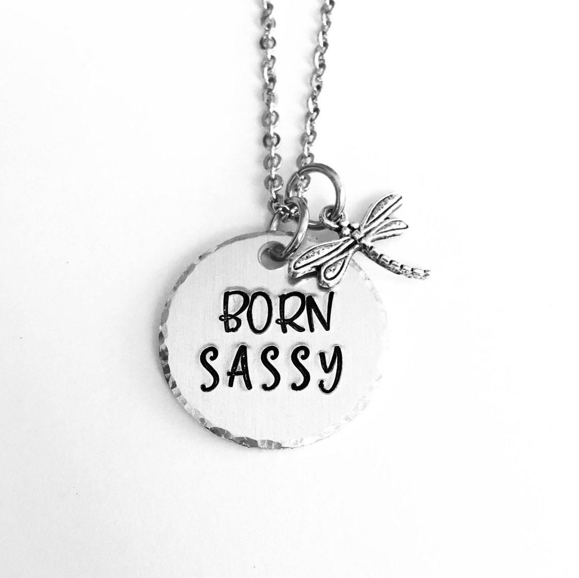 Born sassy necklace keyring smartass sassy since birth | Etsy