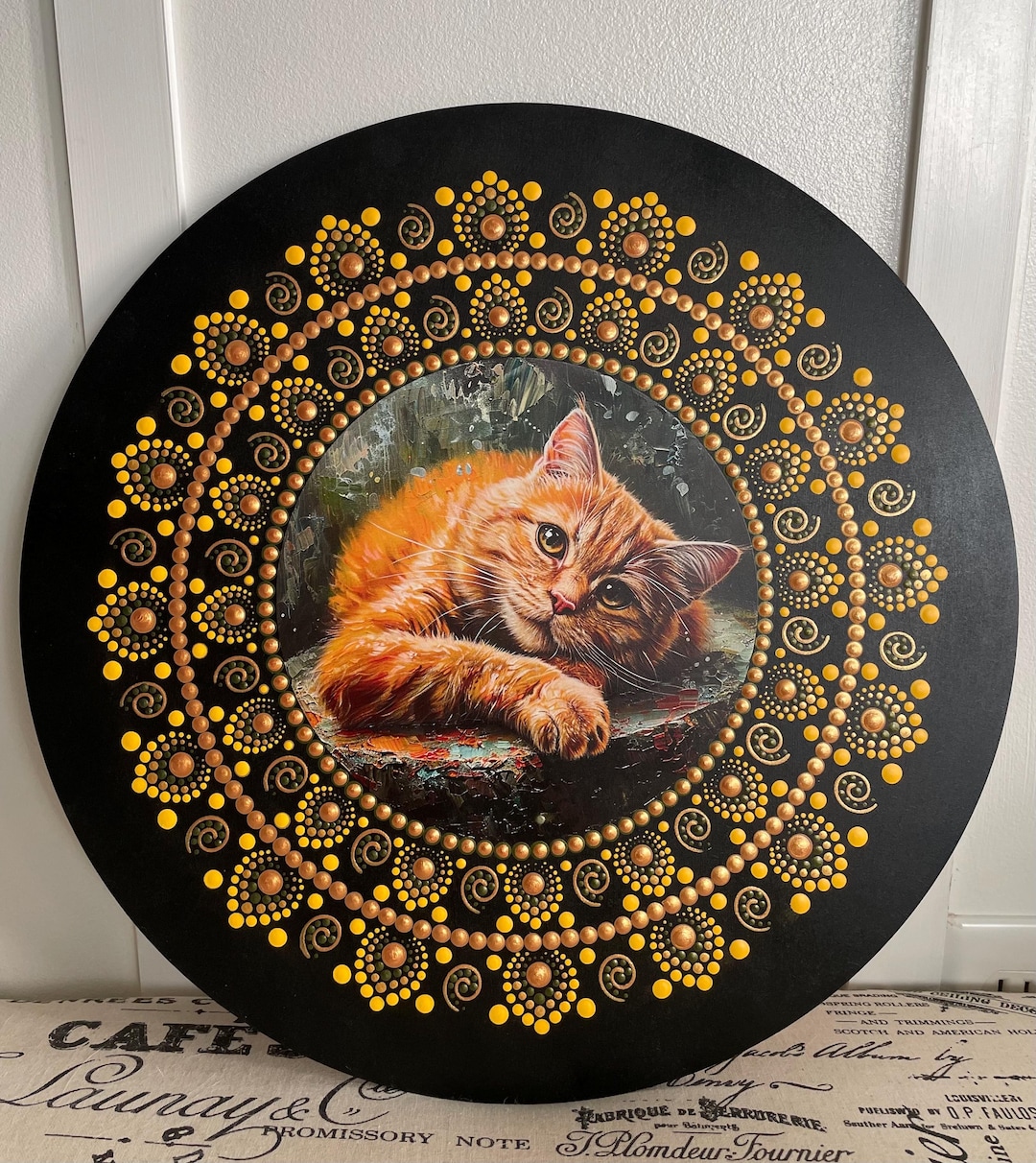 A 16 Inch Orange Cat MDF Wood Handpainted Plaque, Gift for Home, Home ...