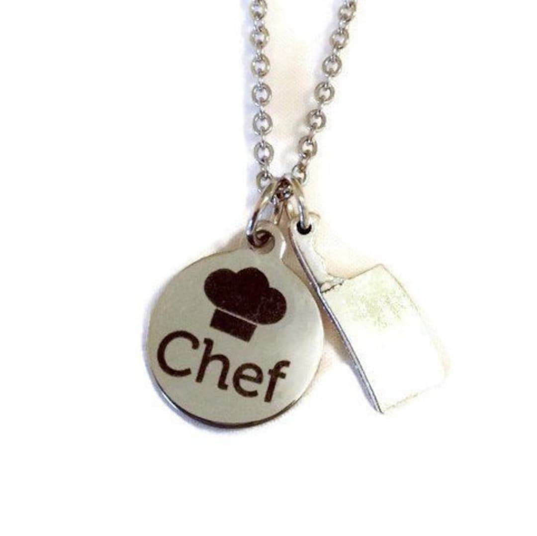 Chef Necklace, Pettite Stainless Steel Necklace, Foodies, Chef Students ...
