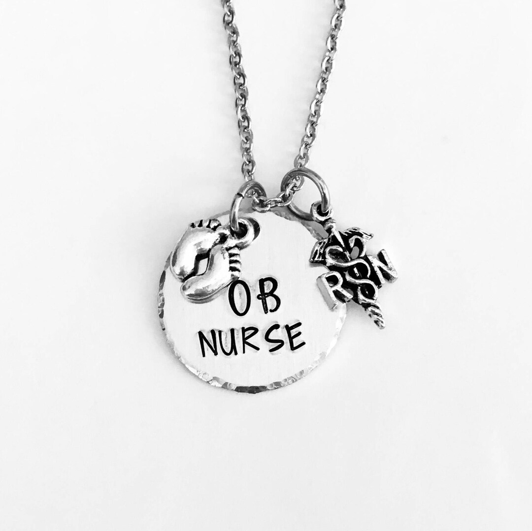 Ob Nurse Necklace, Baby Feet Charm, Rn Charm, Ob Rn Necklace ...