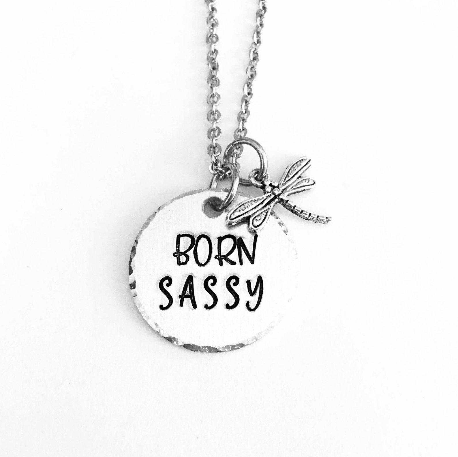 Born Sassy Necklace Keyring Smartass Sassy Since Birth - Etsy