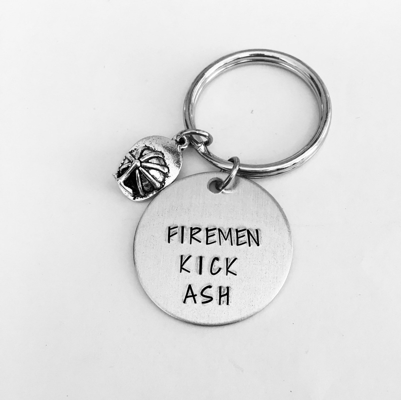 Fireman Keyring Firefighter Keychain Fire Hat Fathers Day - Etsy