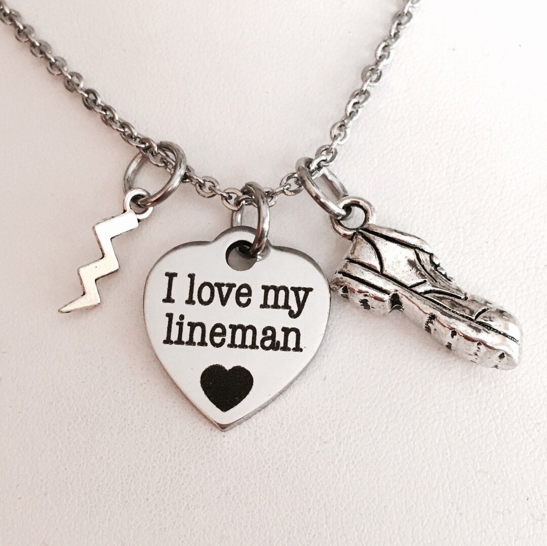 Lineman Necklace Power Workers Lineman Wives I Love My - Etsy