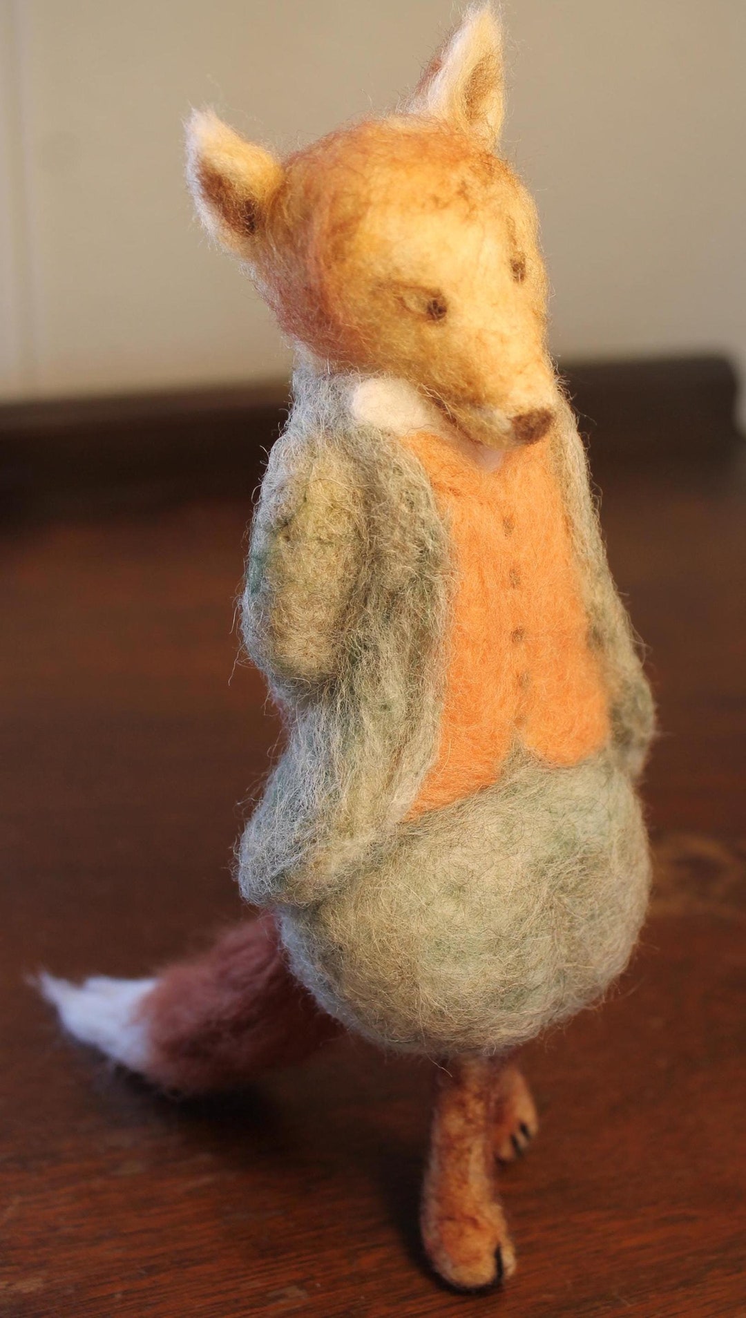 Needle Felted Mr. Tod Fox, Beatrix Potter Collectible, Baby Shower Gift ...