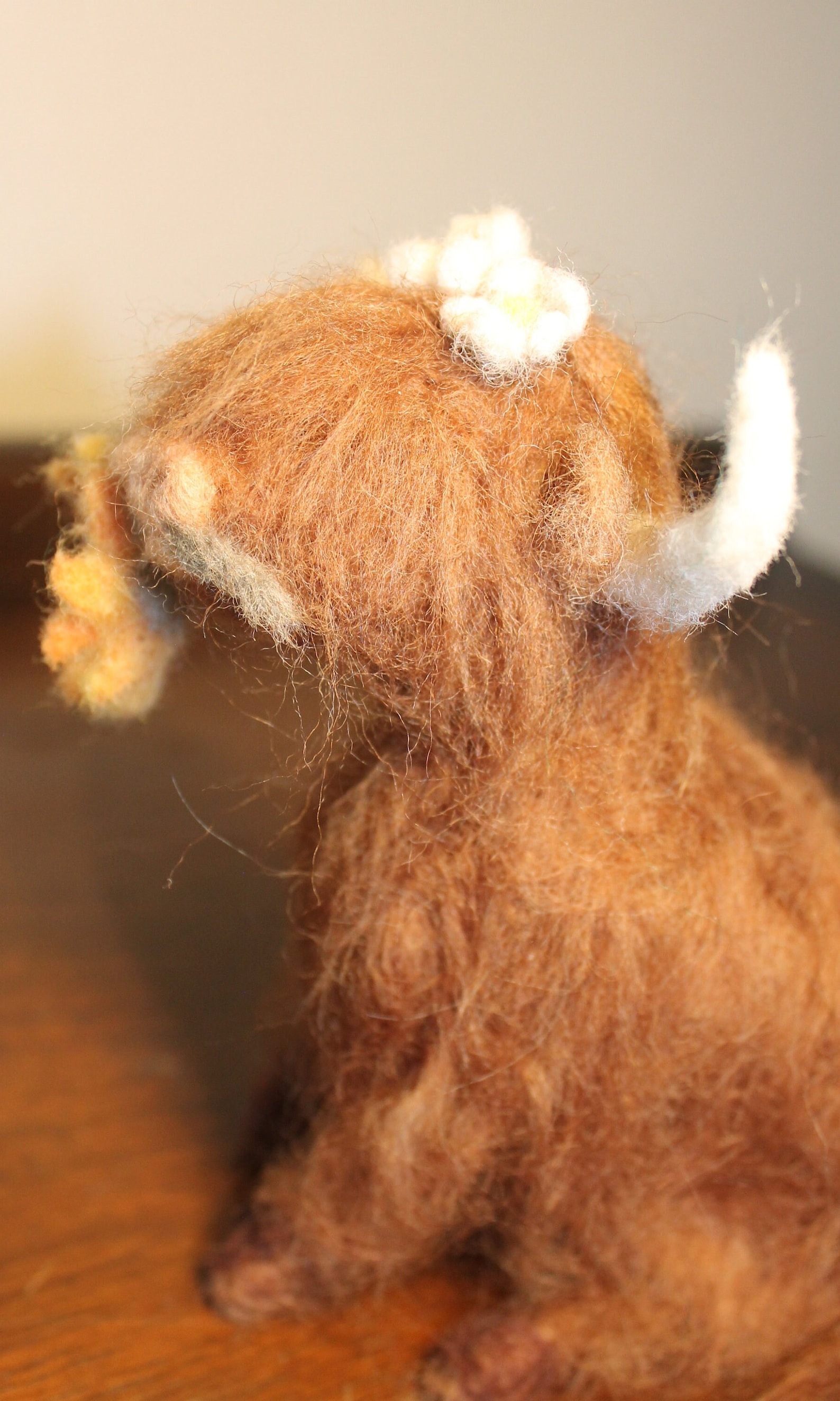 Needle Felted Scottish Highland Bull Cow, Needle Felted Cow Sunflowers ...