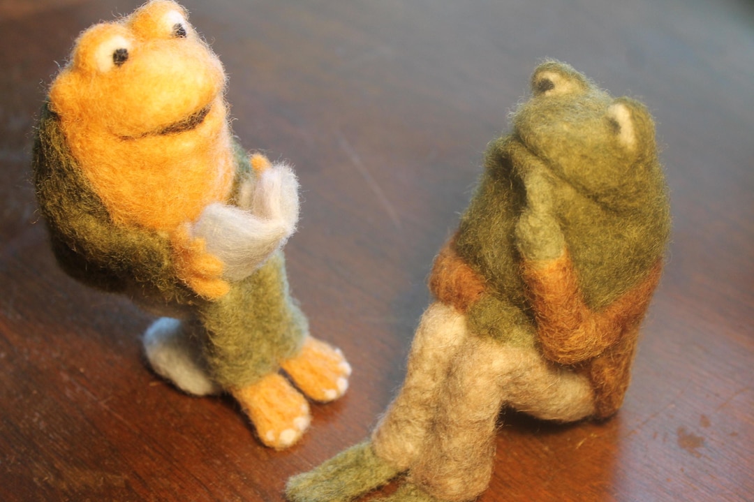 Needle Felted Frog & Toad, Children's Classics Figurines, Baby Shower ...