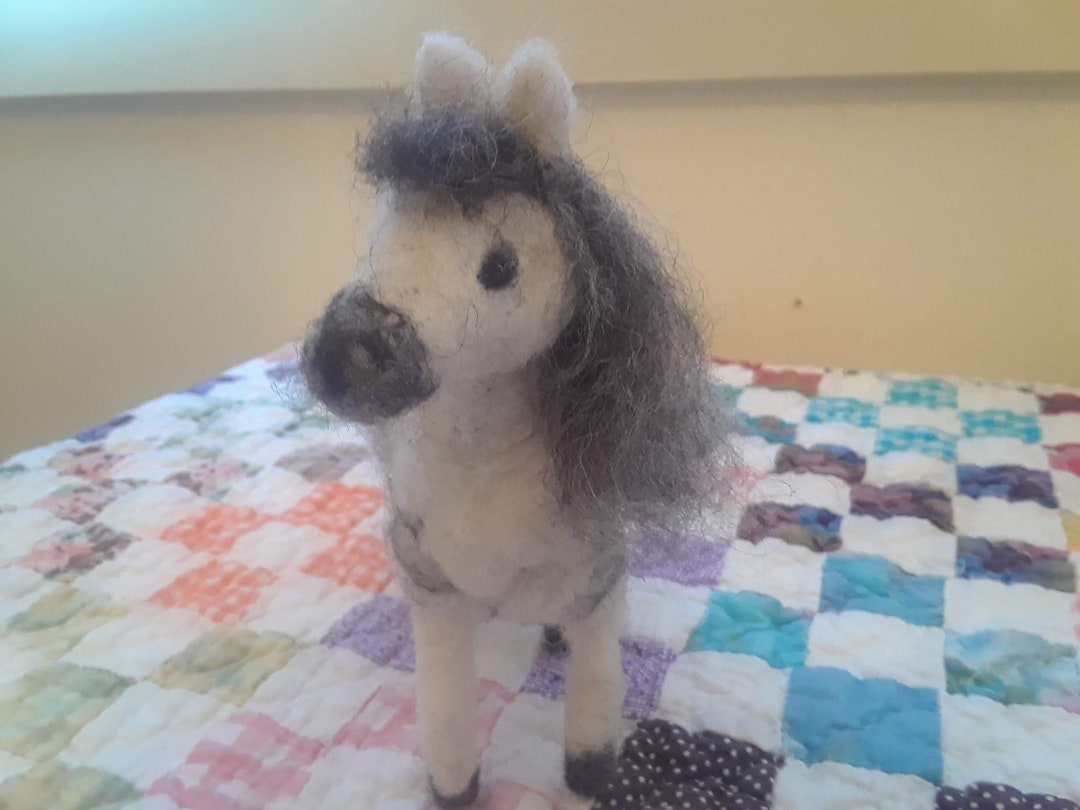 Needle Felted Spotted Pony Needle Felted White Pony Needle Felted Horse ...
