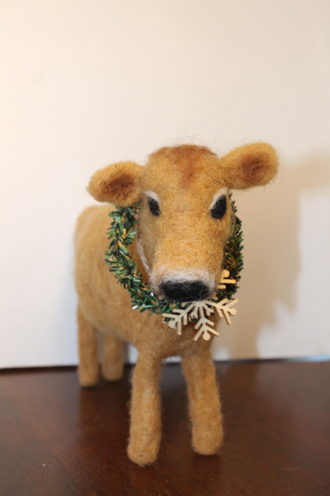 Needle-felted Country Cow/animal, Fiber-sculpted Cow Barn Farm Animal ...