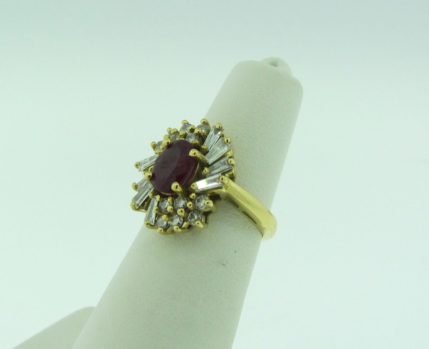 Ruby and Diamond Gold Ring, 18 K - Etsy