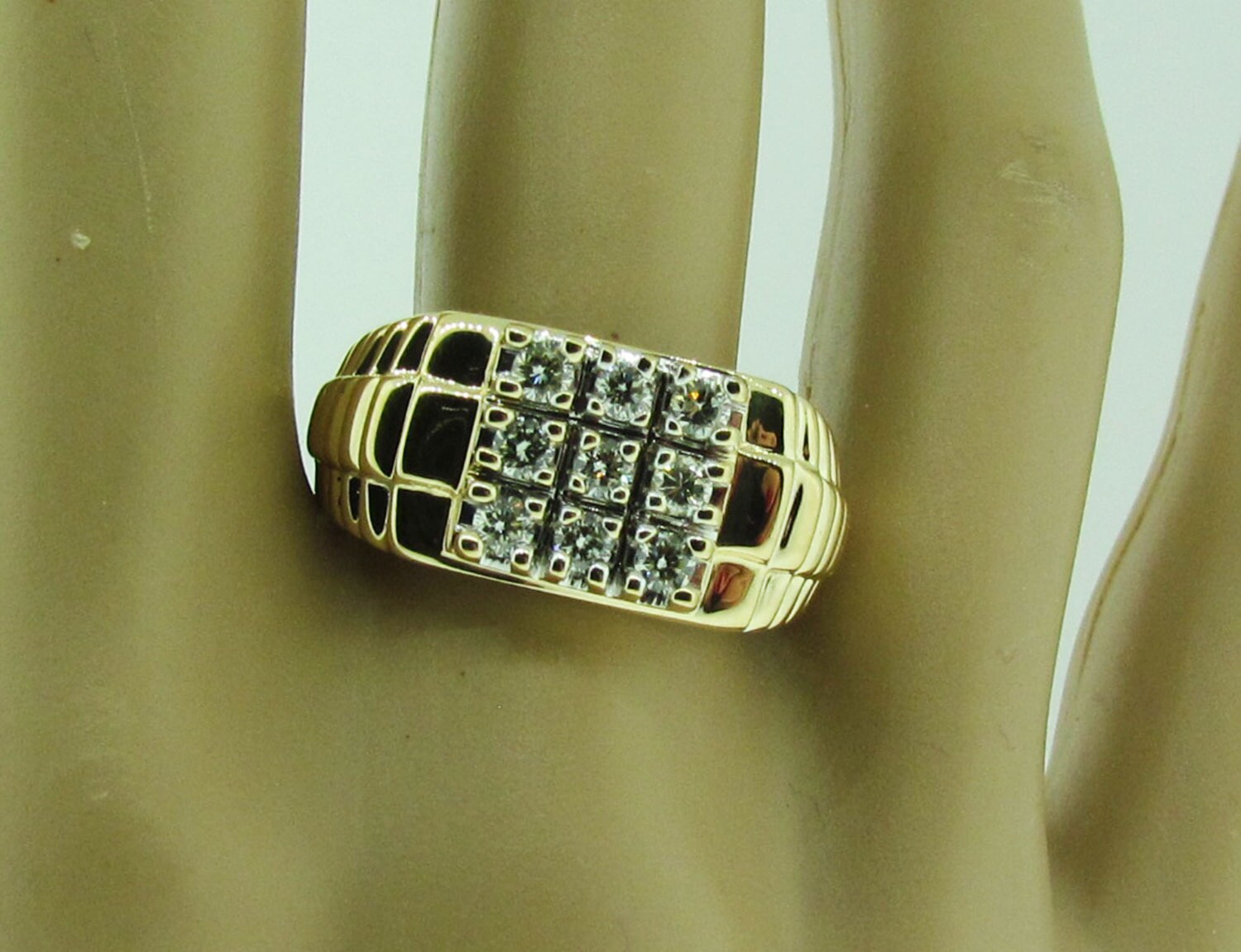 SALE Vintage 14 K Gold and Diamond Men's Ring. - Etsy