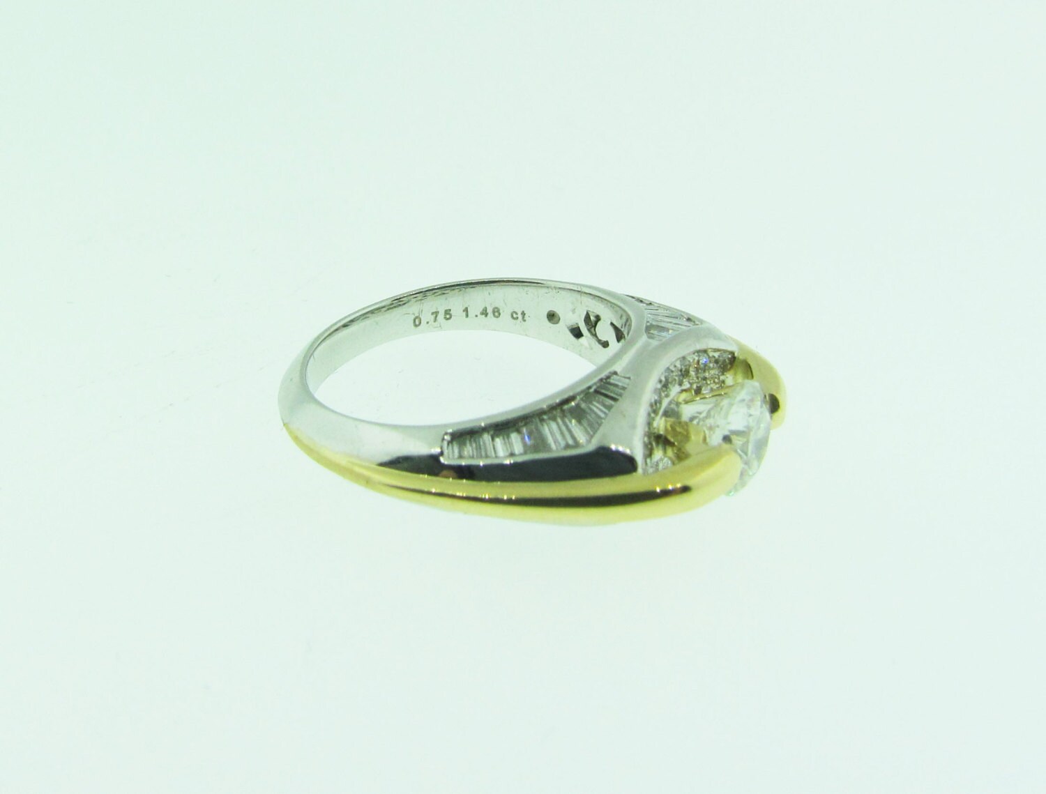 18 K Gold Modern Design Tension Set Diamond Engagement Ring - Etsy
