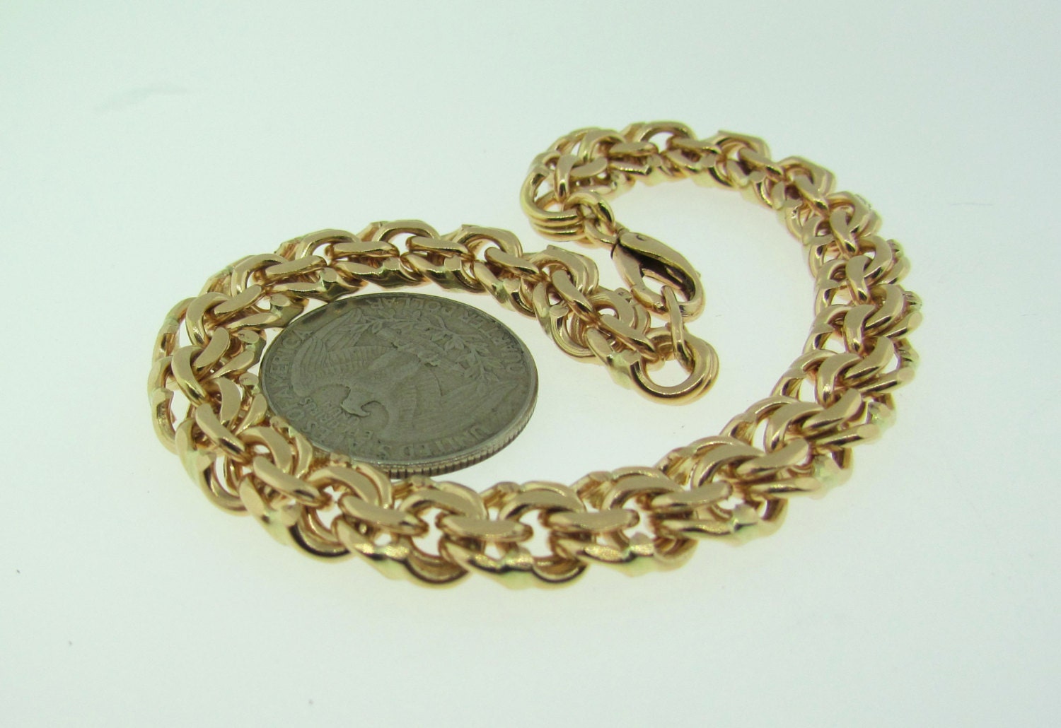 Russian Handmade Rose Gold Heavy Chain Bracelet - Etsy