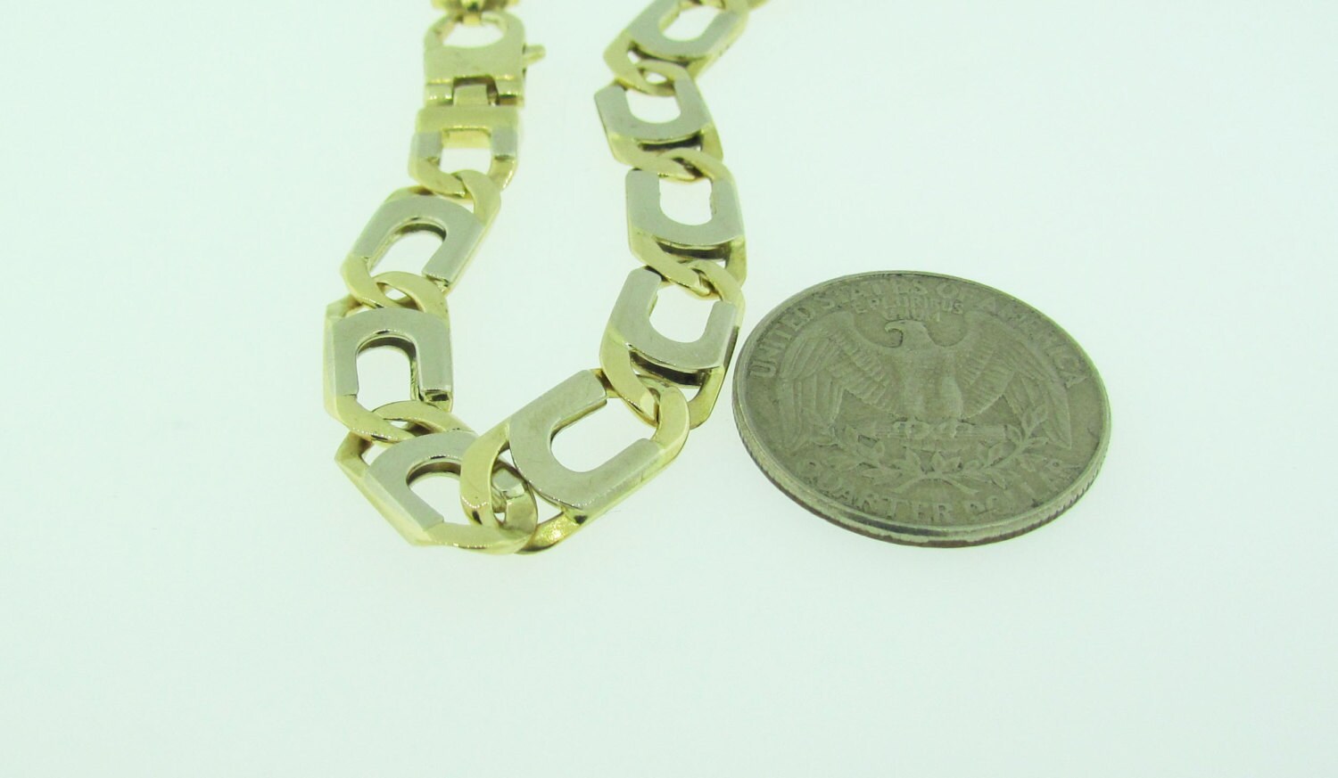 Vintage 14 K Gold Unique Chain Link Bracelet - Etsy