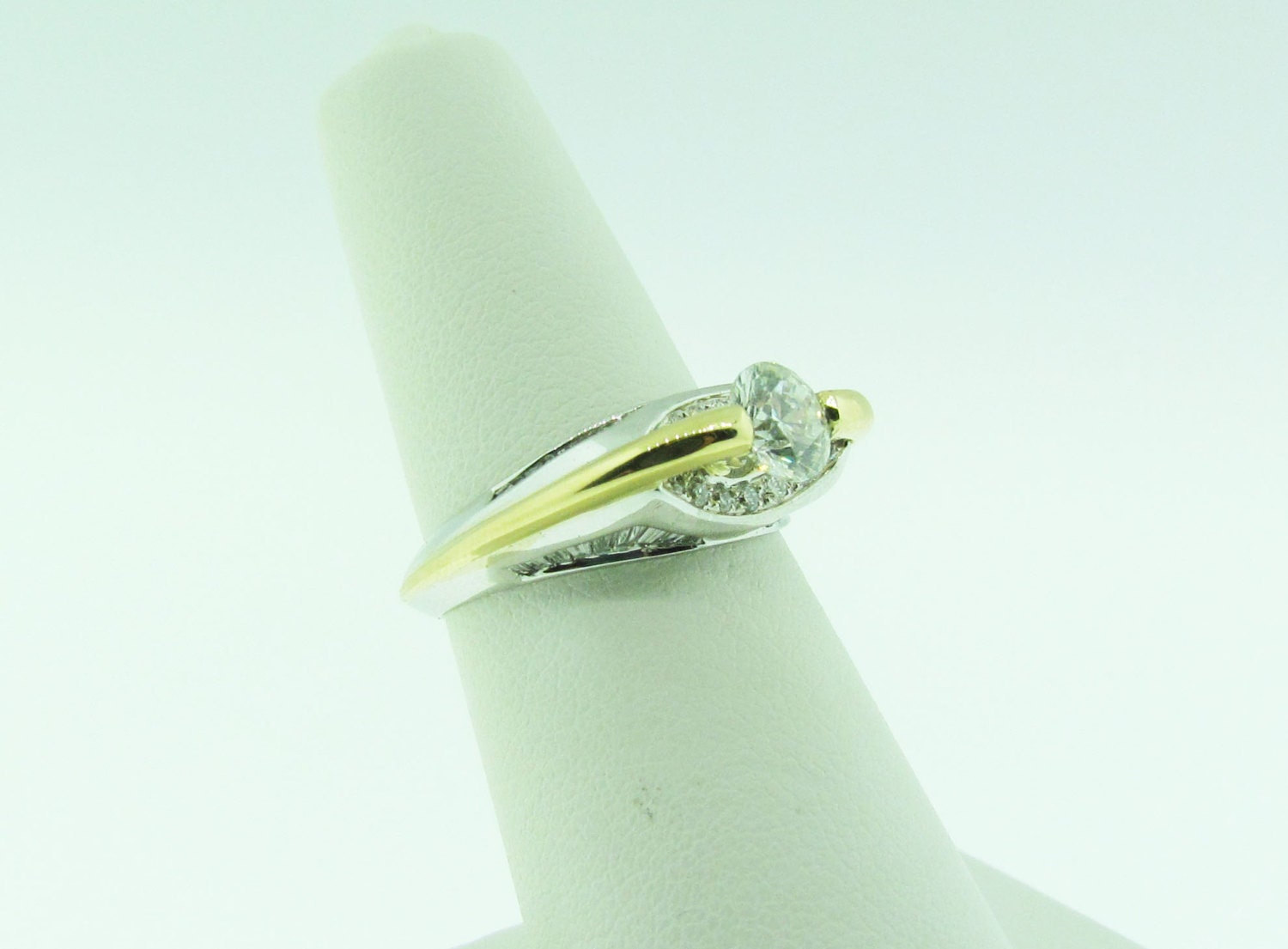 18 K Gold Modern Design Tension Set Diamond Engagement Ring - Etsy