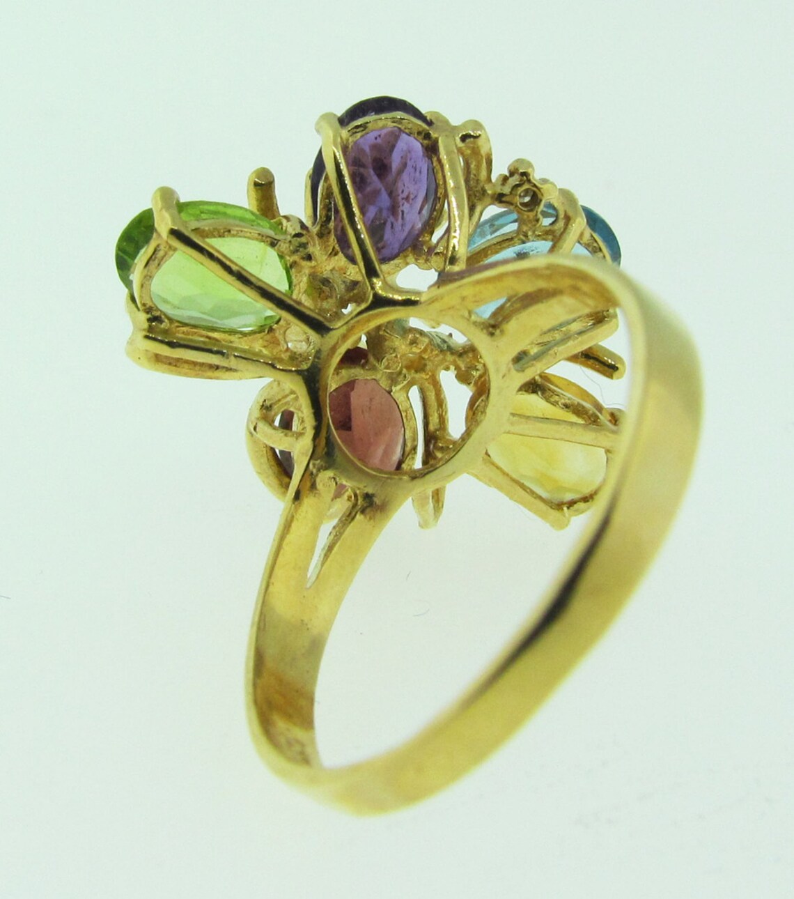 Vintage Multi Color Stone Ring. - Etsy