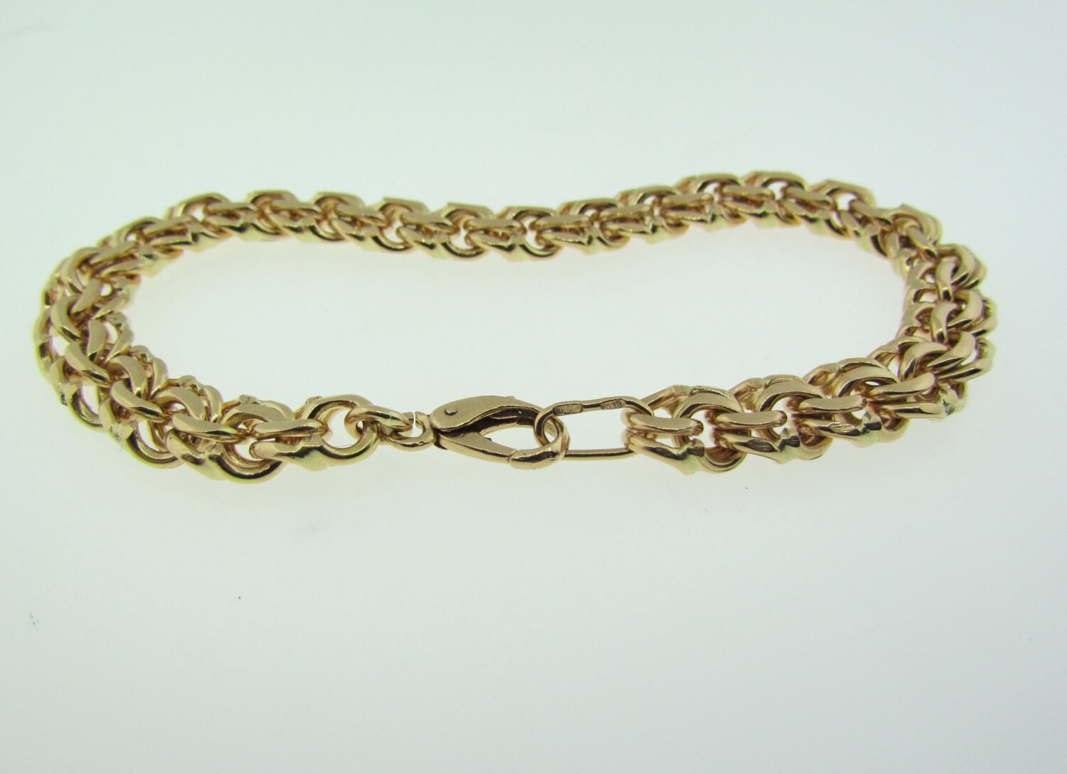 Russian Handmade Rose Gold Heavy Chain Bracelet - Etsy