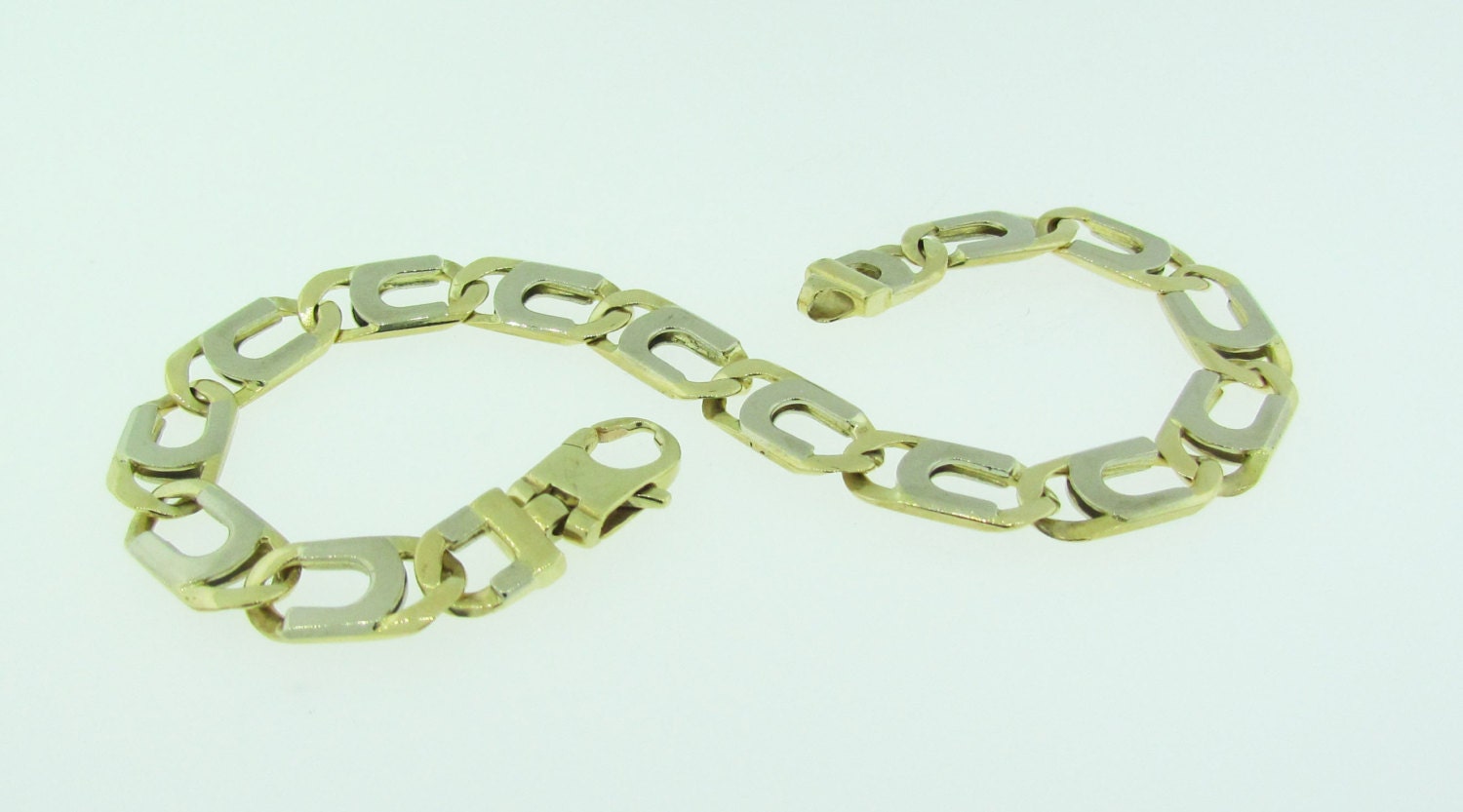 Vintage 14 K Gold Unique Chain Link Bracelet - Etsy