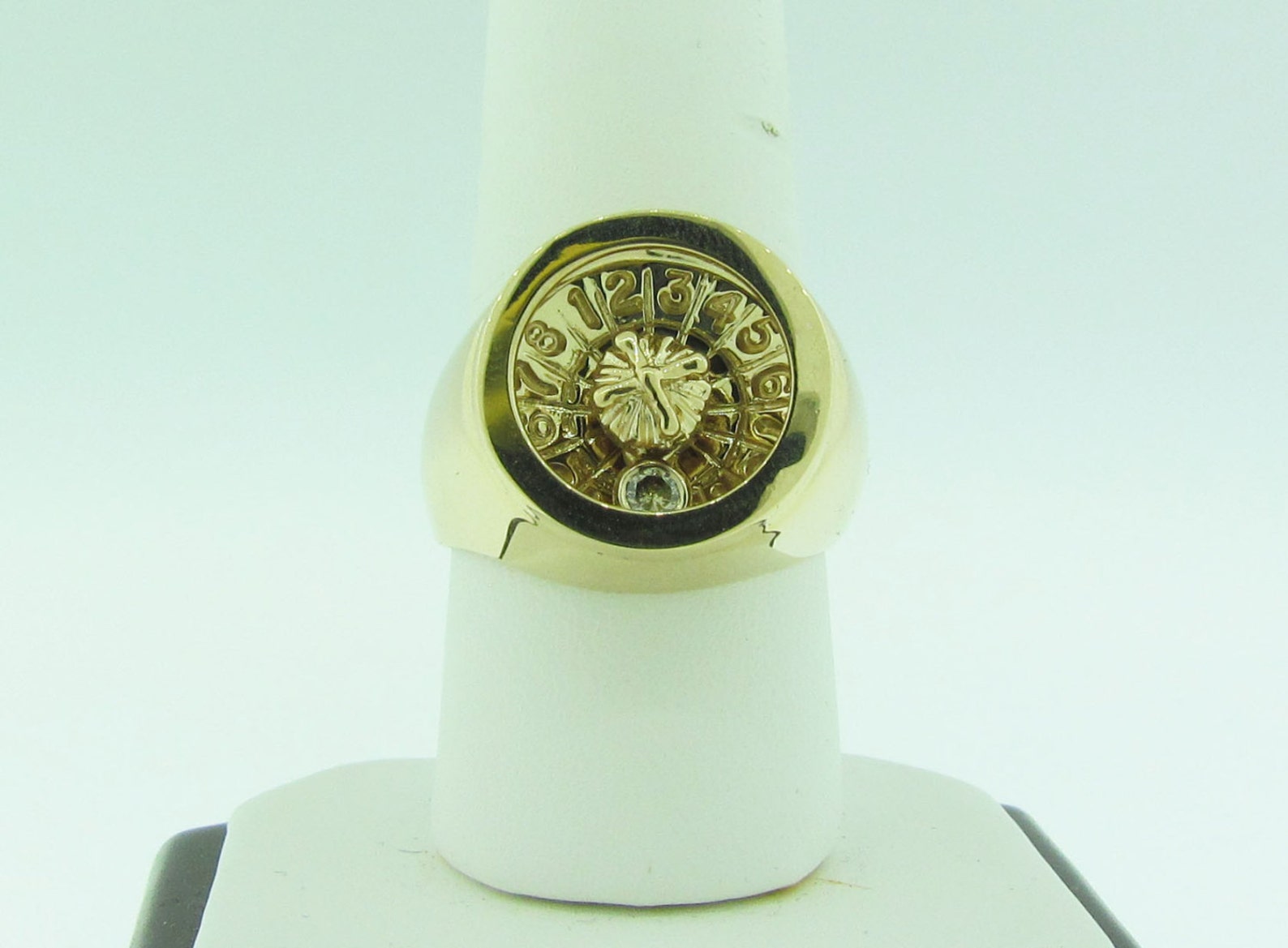 Vintage 10 K Gold Diamond Casino Ring - Etsy