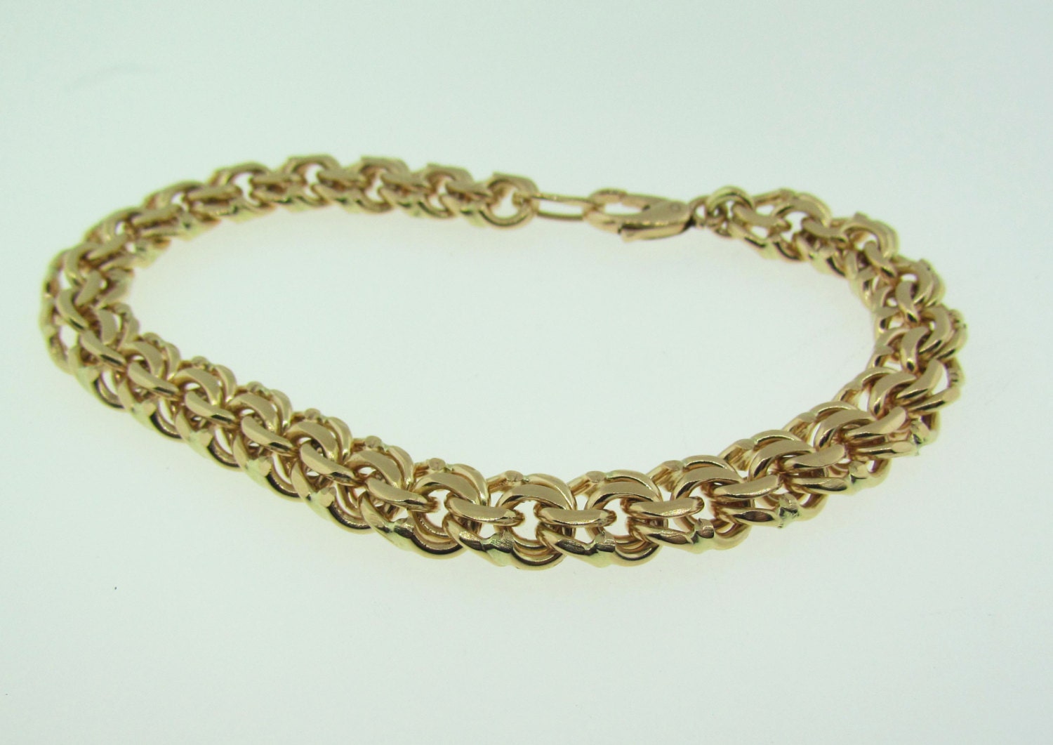 Russian Handmade Rose Gold Heavy Chain Bracelet - Etsy