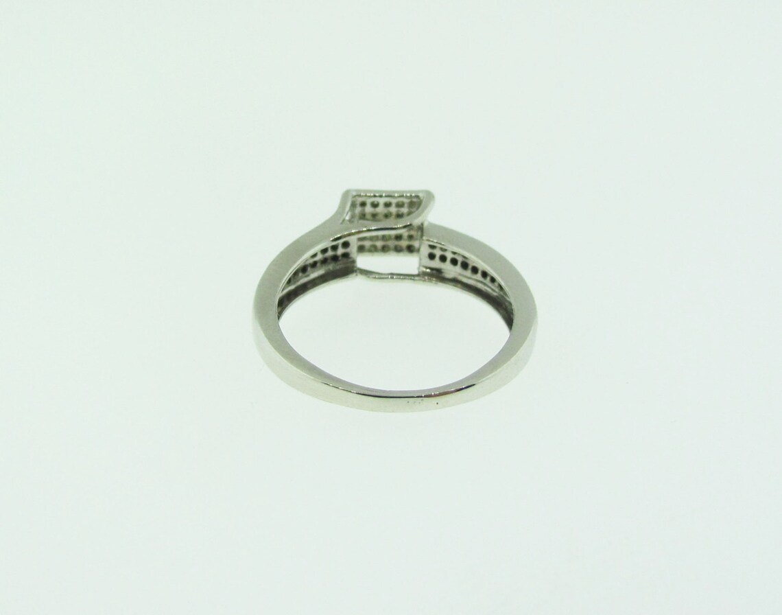 Vintage 10 K White Gold Diamond Square Top Ring - Etsy