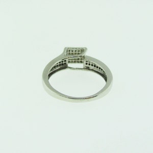 Vintage 10 K White Gold Diamond Square Top Ring - Etsy