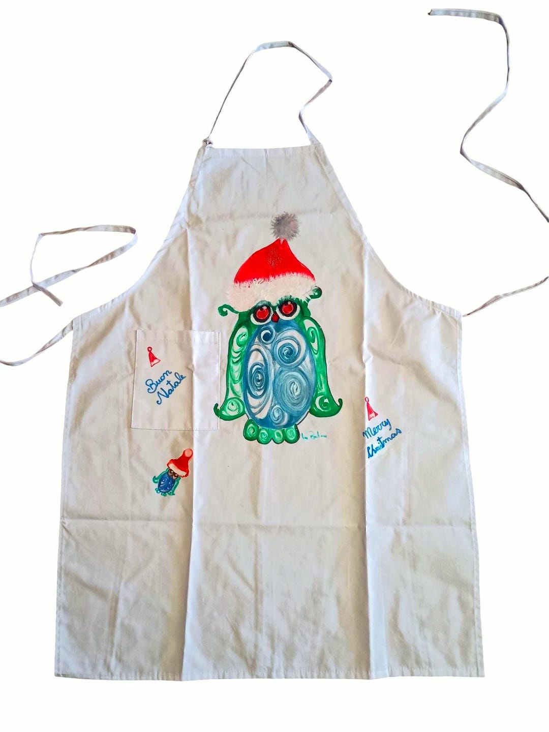 Christmas Apron, Hand Painted Apron, Hand Painted Owl - Etsy