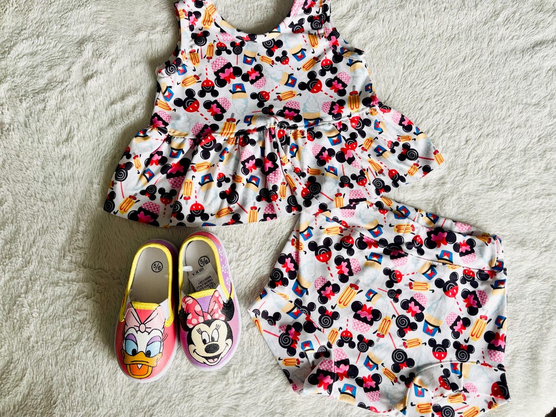 Disney Park Inspired Baby Girl Outfit, Ruffle Crop Top and Matching ...