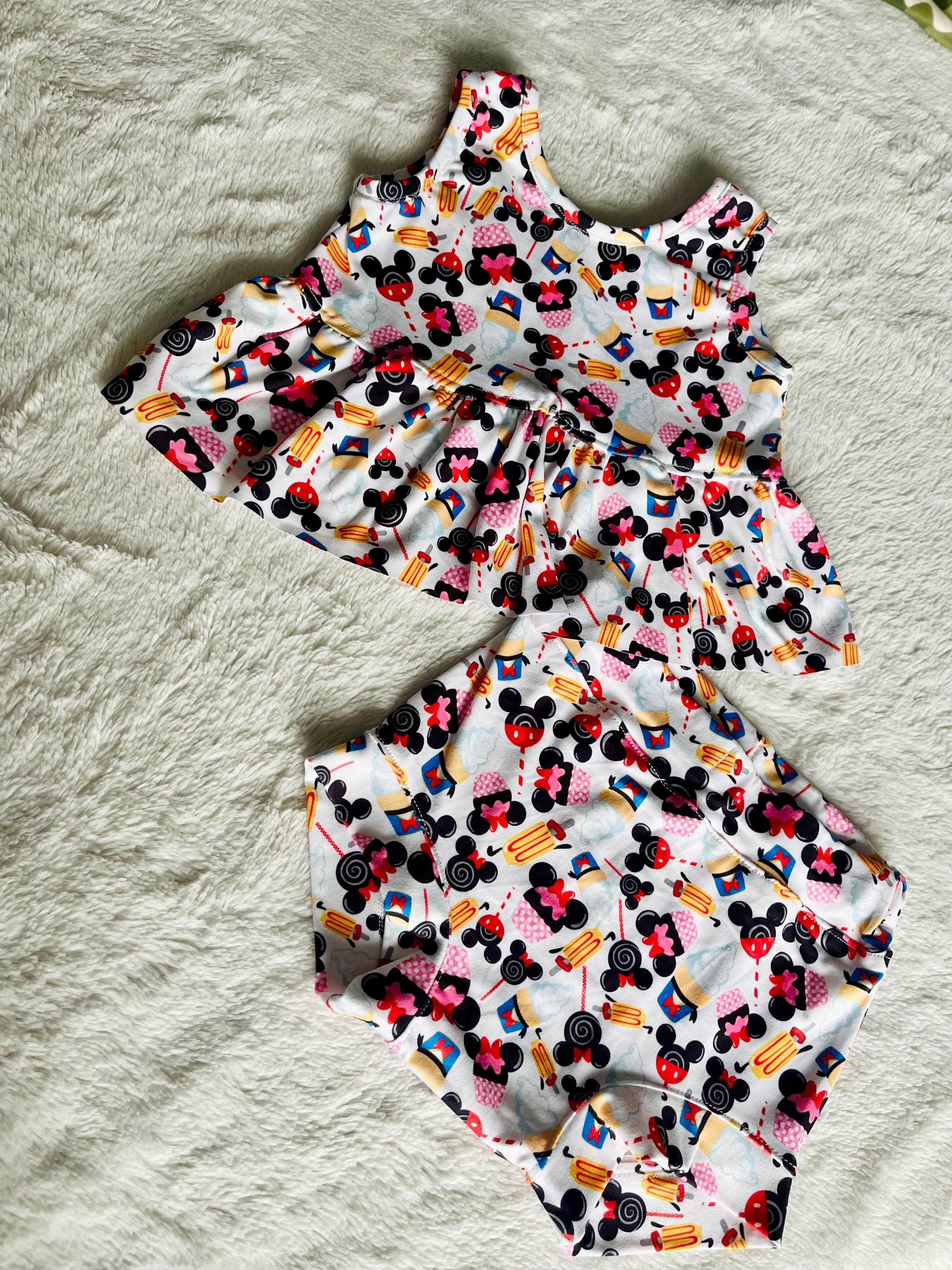 Disney Park Inspired Baby Girl Outfit, Ruffle Crop Top and Matching ...