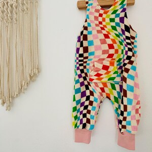 Rainbow Checker Overalls, Terry Cloth Overalls, 12-18 Months - Etsy
