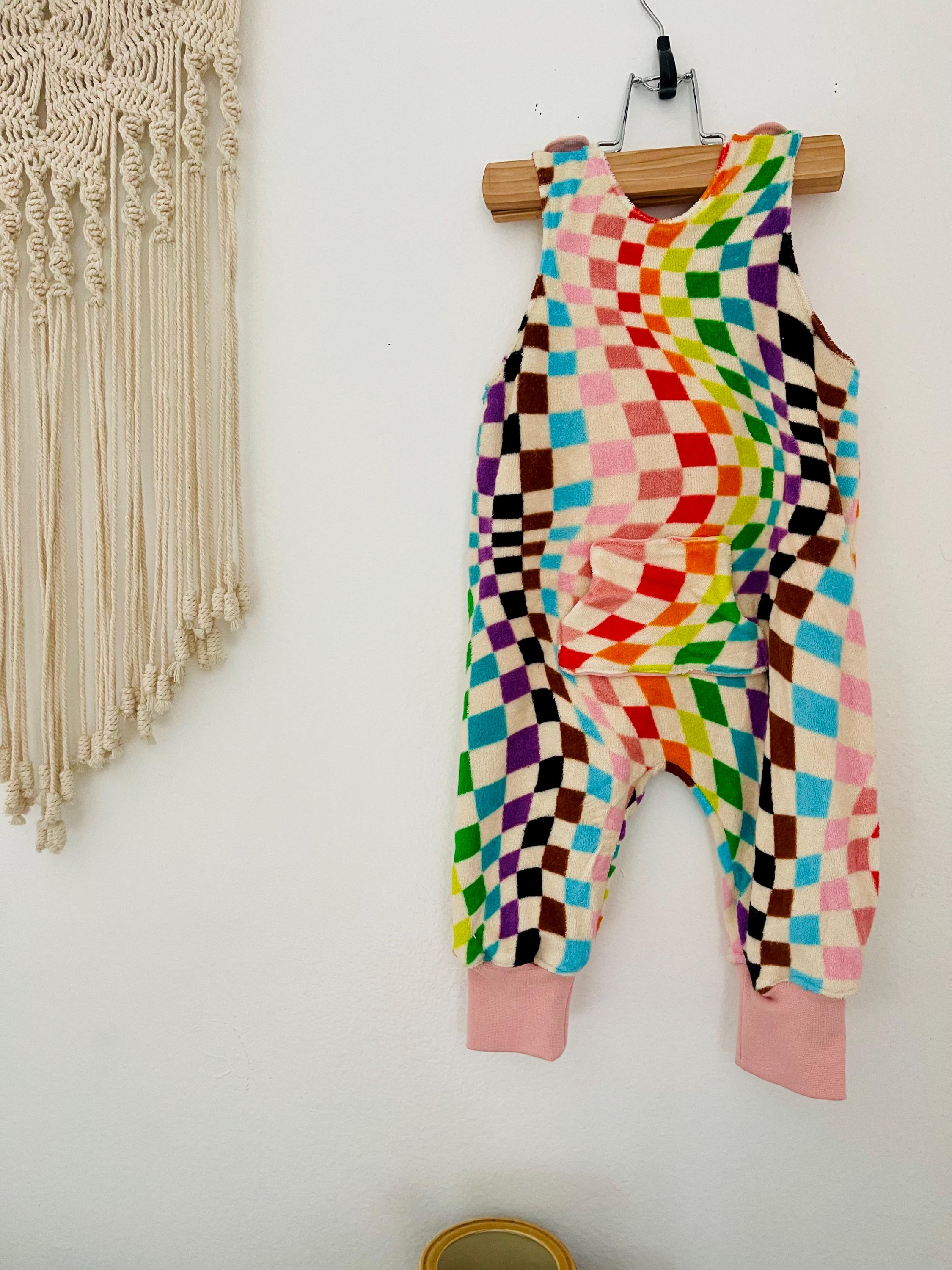 Rainbow Checker Overalls, Terry Cloth Overalls, 12-18 Months - Etsy