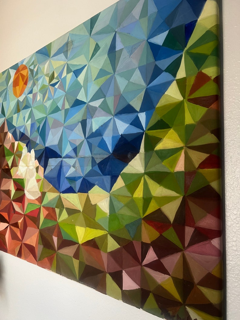 Geometric Landscape Painting-original - Etsy