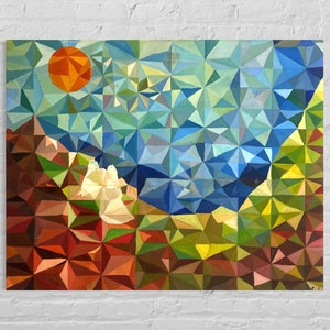 Geometric Landscape Painting-original - Etsy