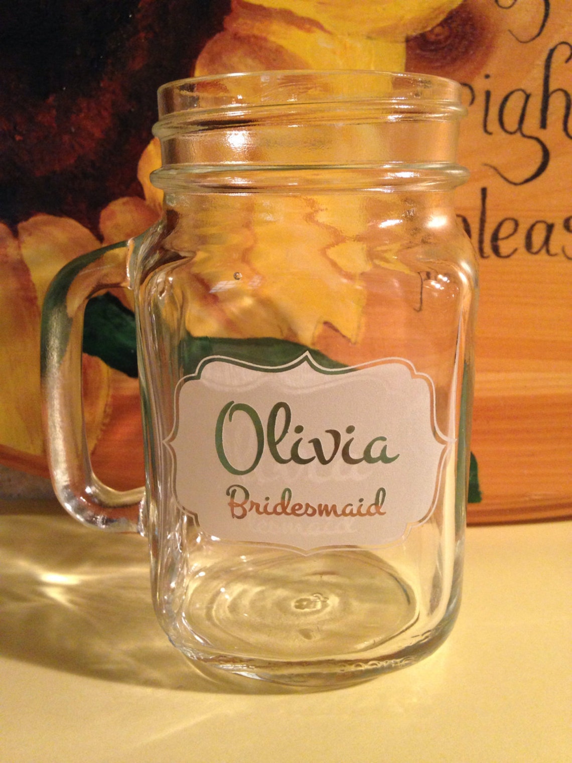 Bridesmaid, Bride, Maid of Honor Mason Jar Mug - Etsy