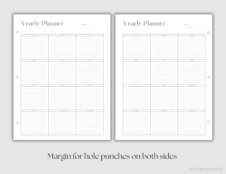 Year at A Glance Planner: Printable & Editable Checklist (PDF Download ...