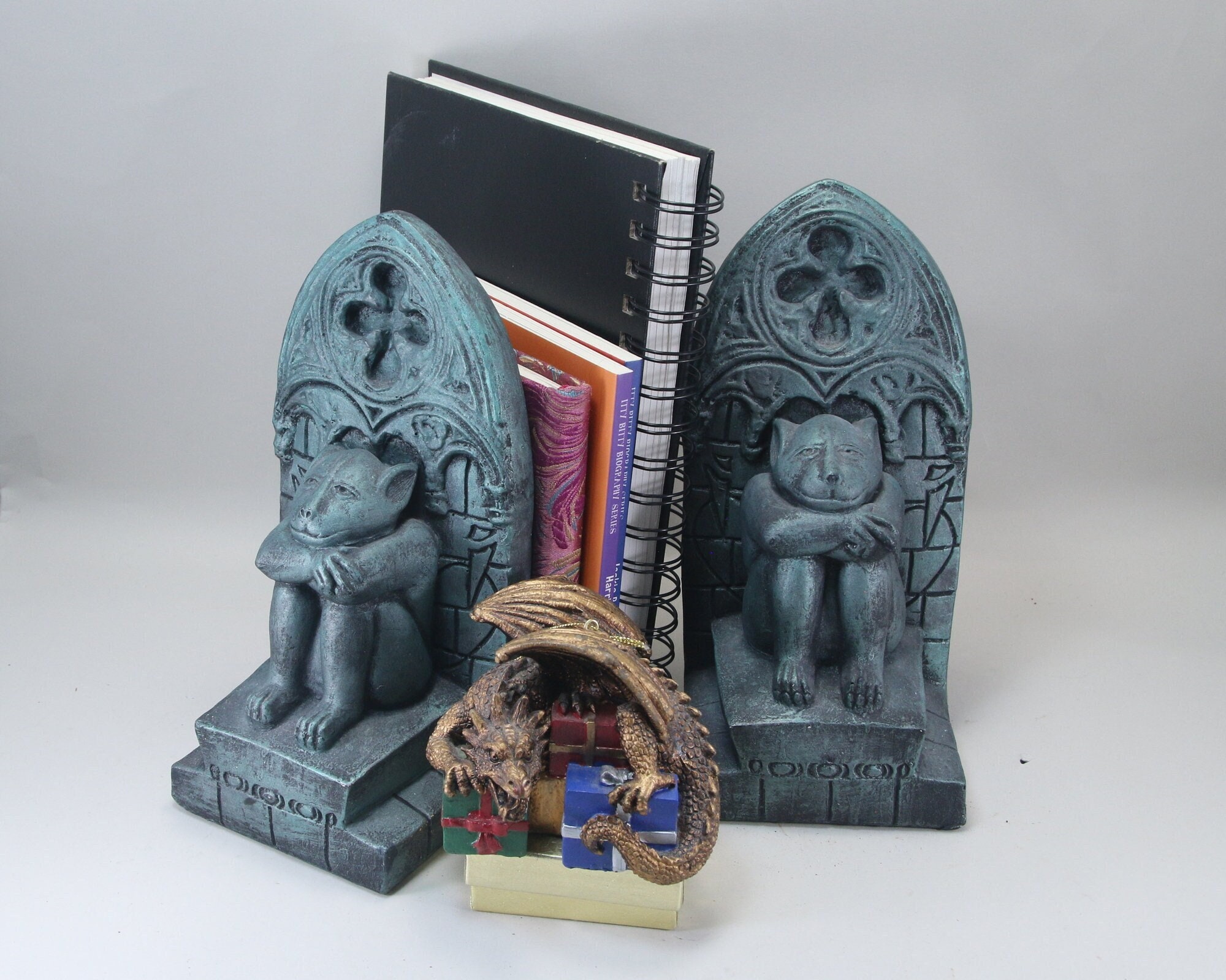 Vintage Gothic Gargoyle Sculptural Bookend Medieval Notre Dame ...