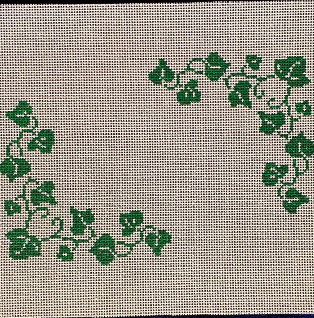 Vintage DIY Needlepoint Green Ivy Leaves Personalized Hand Painted ...