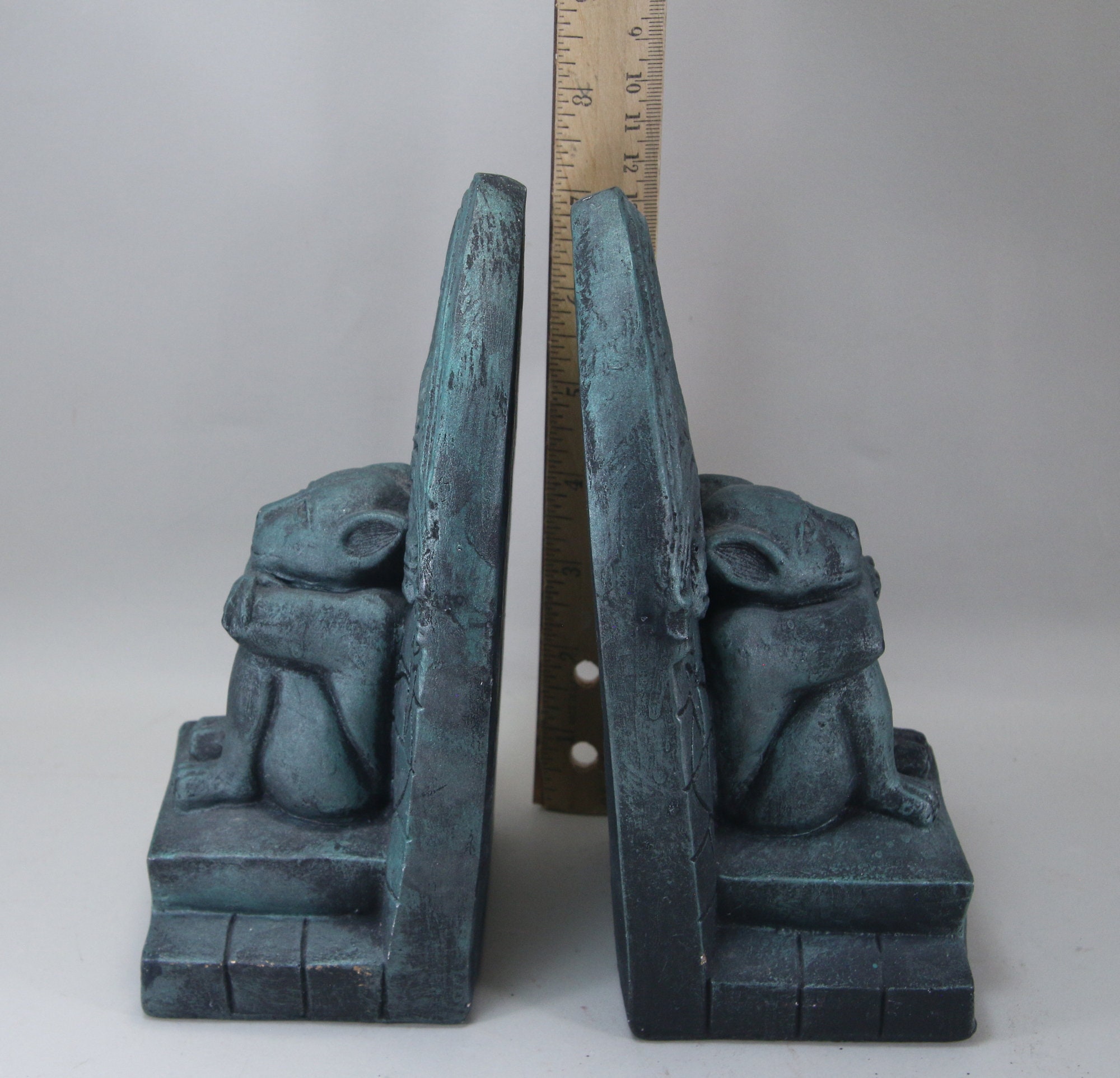 Vintage Gothic Gargoyle Sculptural Bookend Medieval Notre Dame ...