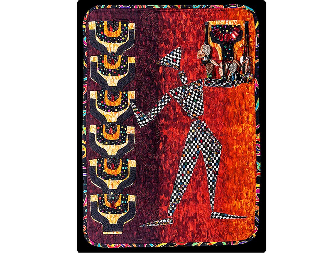 Hand Quilted Art Quilt Tarot Seven Cups Handmade Fiber Art Home Decor ...