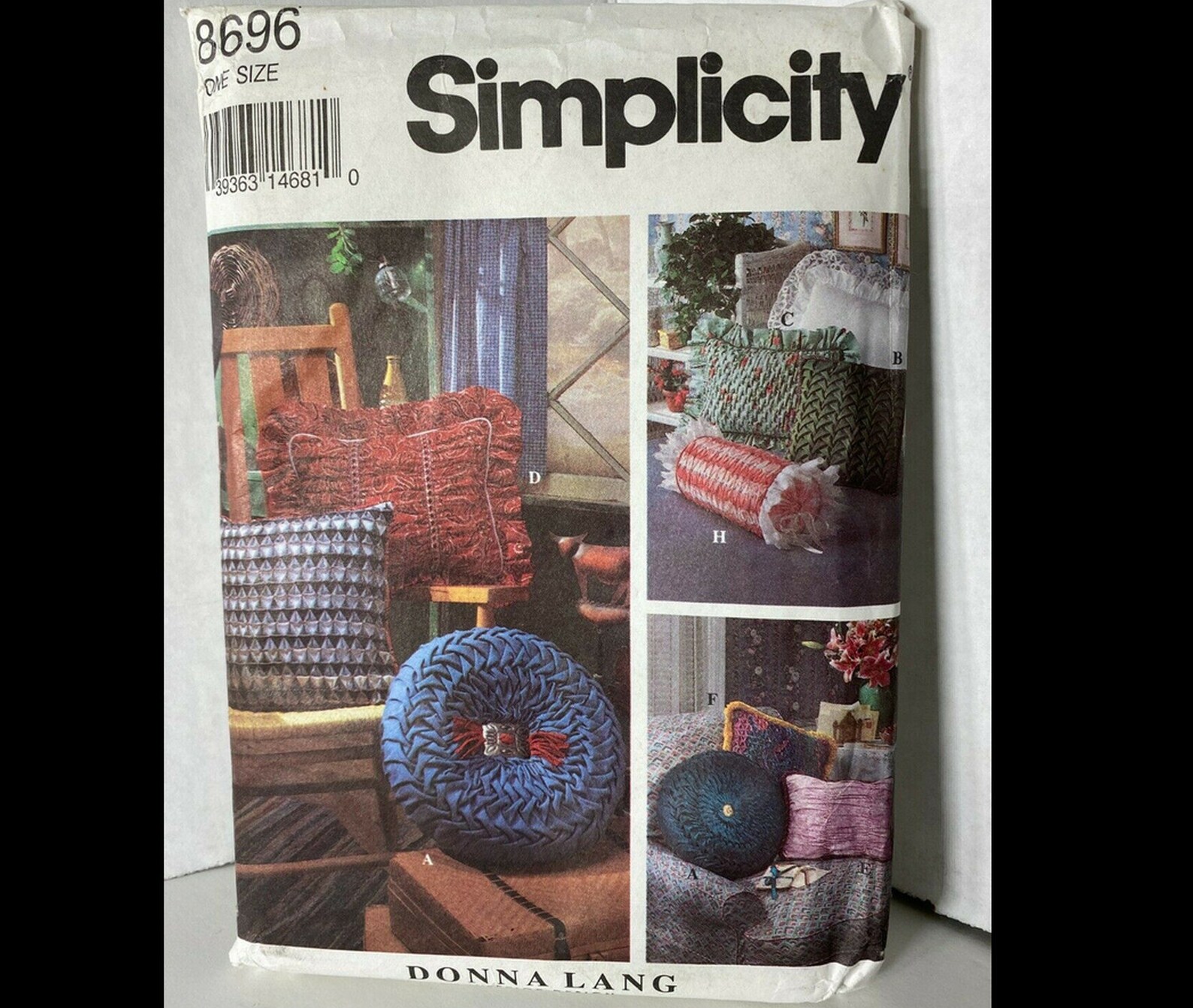 DIY UNCUT Smocked Pillows PATTERN Simplicity 8696 Donna Lang Interior ...
