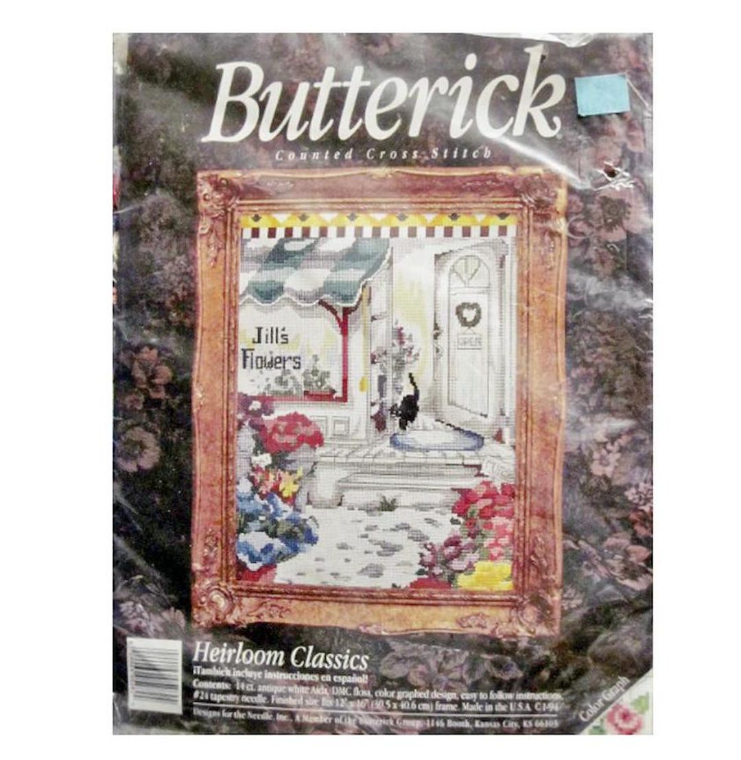 DIY Butterick Jill's Flower Shop Counted Cross Stitch KIT 14 Count ...