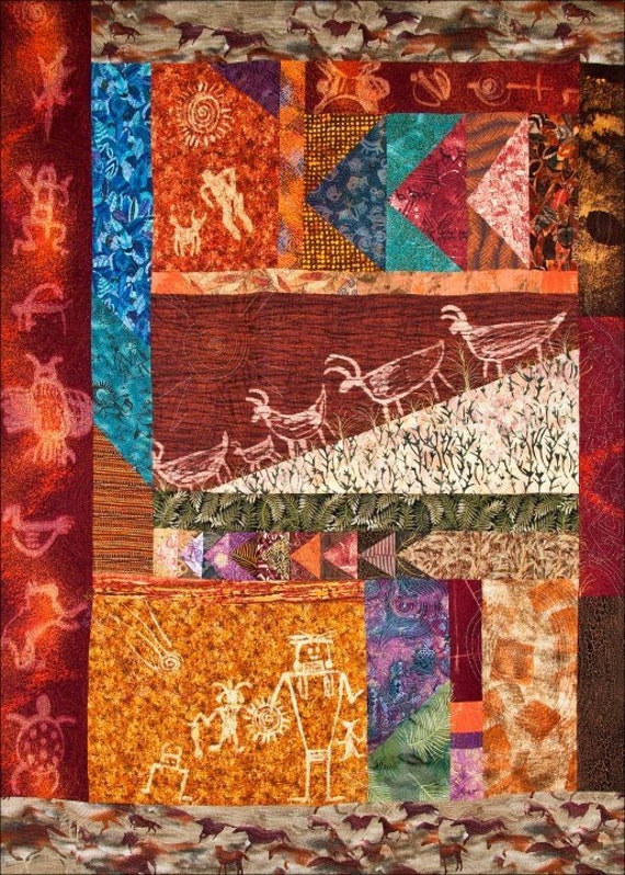Original Petroglyphs Fiber Wall Rock Art Quilt Southwestern 48 - Etsy
