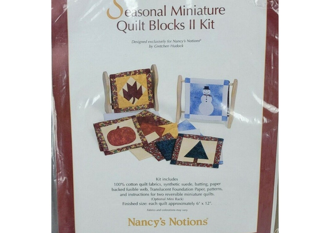 Diy Vintage Sewing With Nancy Notions Seasonal Miniature Quilt Blocks CHOICE I, II or III Kit ...