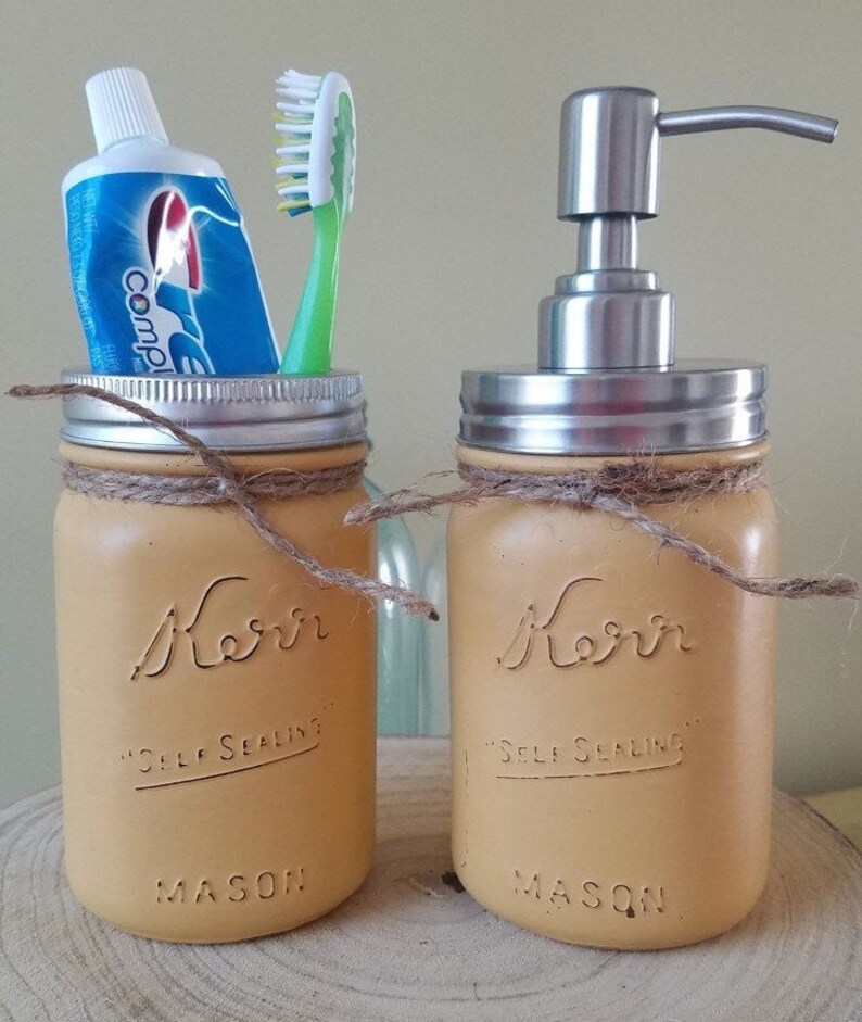 Mason Jar Urban Rustic Farmhouse Bathroom Toothbrush - Etsy