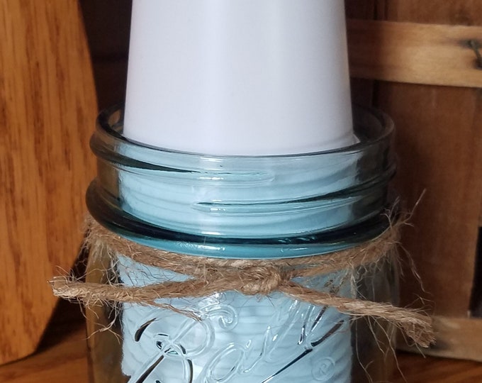 Urban Farmhouse Cup Holder, Country Vintage Bathroom Decor, Mason Jar ...