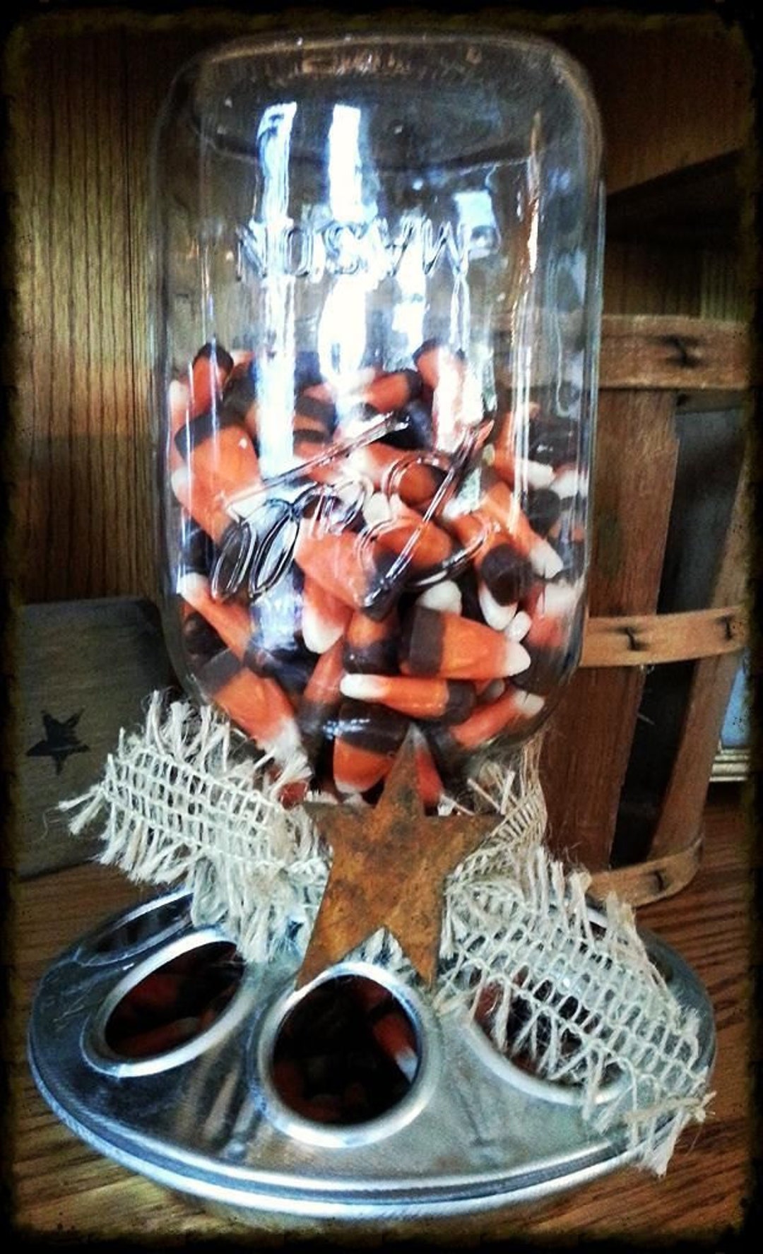 Mason Jar Candy Dispenser "people Feeder" Fall Halloween Christmas ...