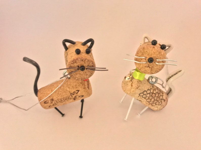 Wine Cork Cat Ornament - Etsy