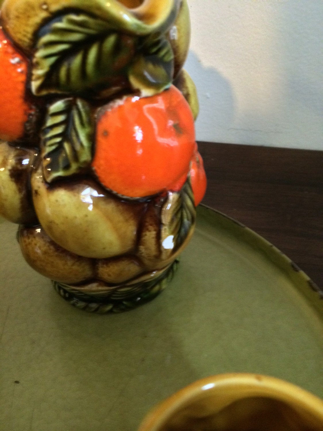 Inarco Pottery Vintage Orange Spice Pitcher & Cup Set - Etsy