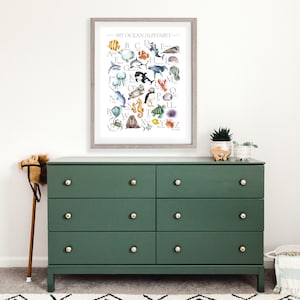Ocean Alphabet Print, Nautical ABC Poster, Baby Sea Animal Art, Animal ...