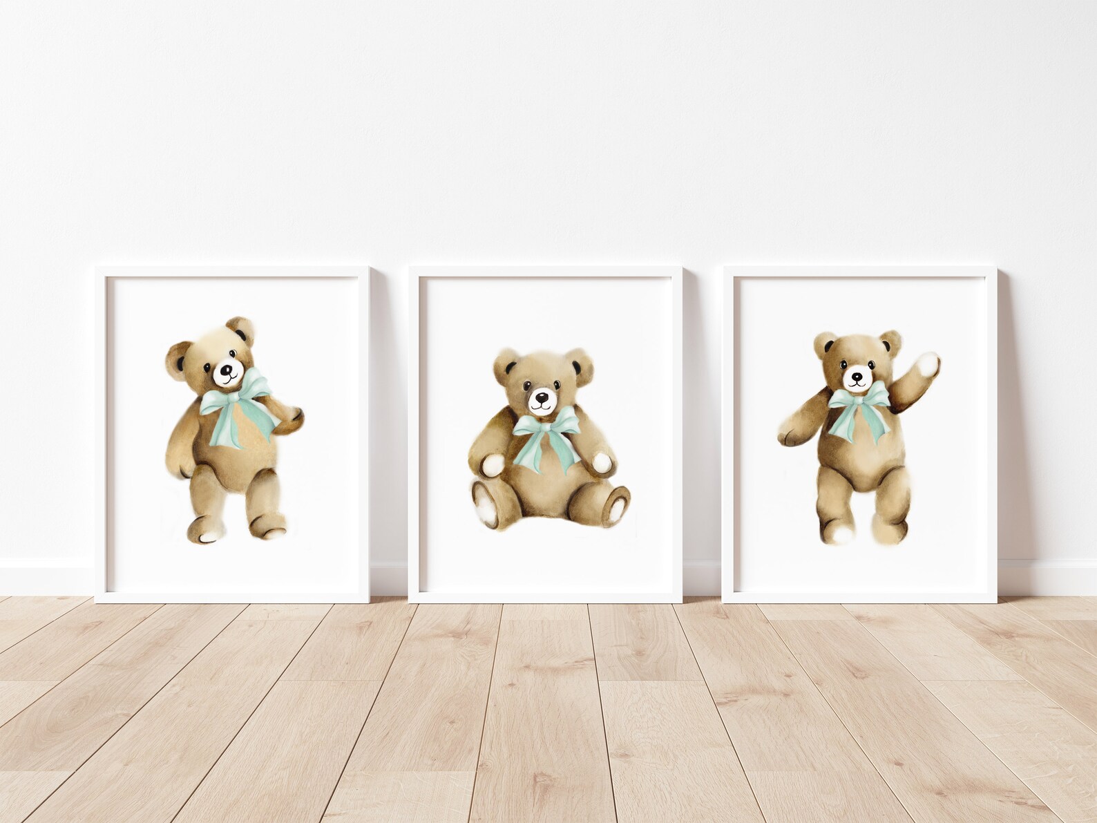 Teddy Bear Nursery Art Set of 3 Teddy Prints Baby Wall - Etsy